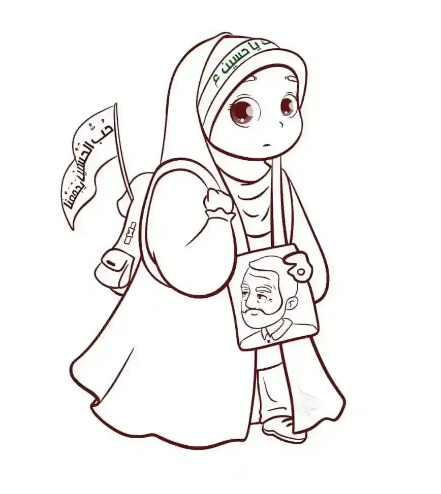نقاشی درمورد سردار سلیمانی کودکانه و آسان برای مدرسه